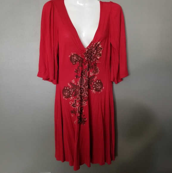 Double Zero | Dresses | Double Zero Red Dress M Bohemian | Poshmark